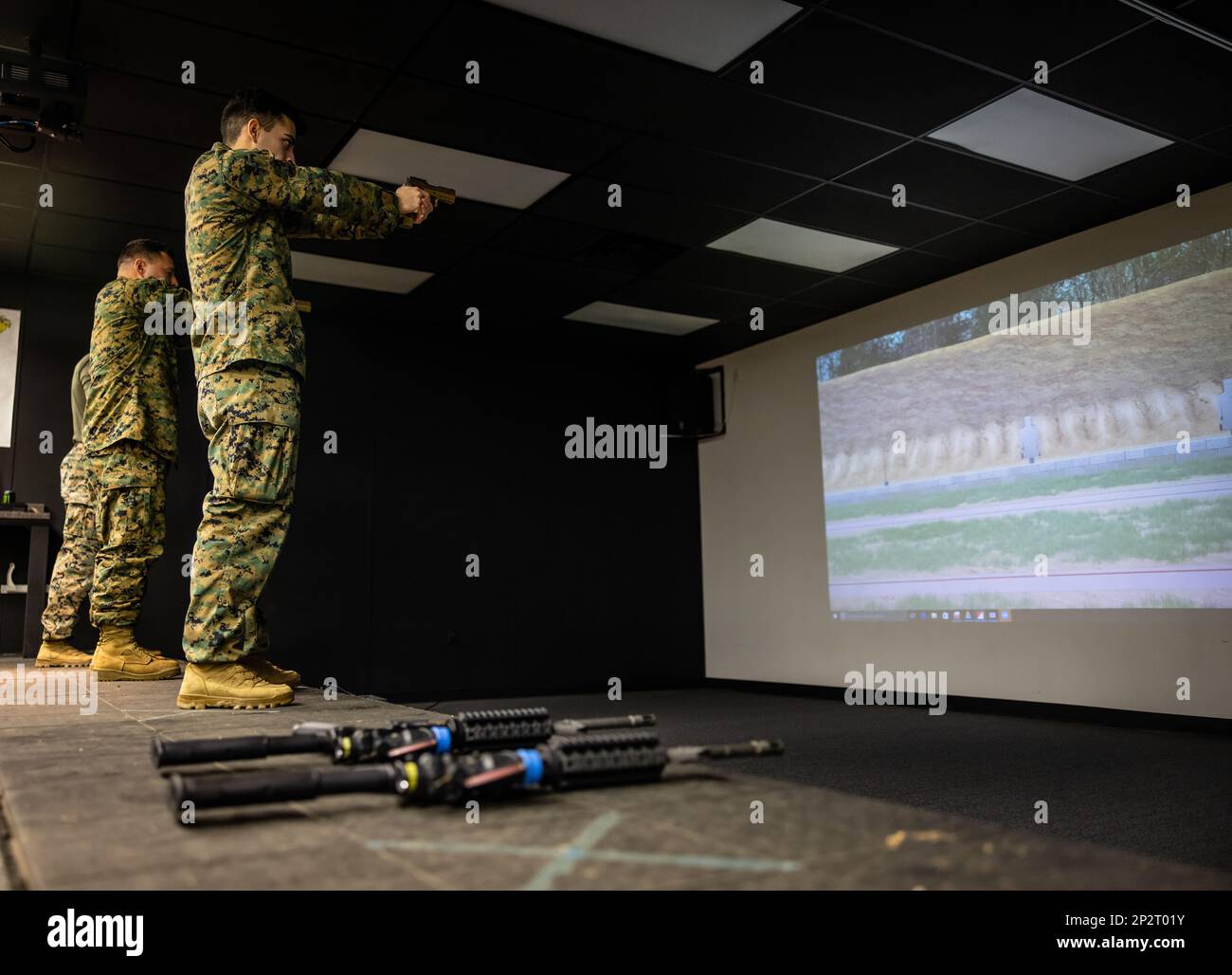 U.S. Marine Corps Cpl. Aaron Pena, range military police with Security ...