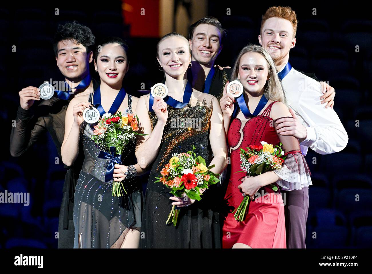 Ice Dance Medal Ceremony, L-R Hannah LIM & Ye QUAN (KOR) second place ...