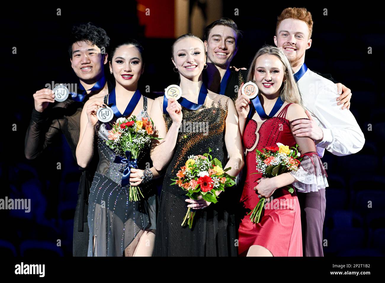 Ice Dance Medal Ceremony, L-R Hannah LIM & Ye QUAN (KOR) second place ...