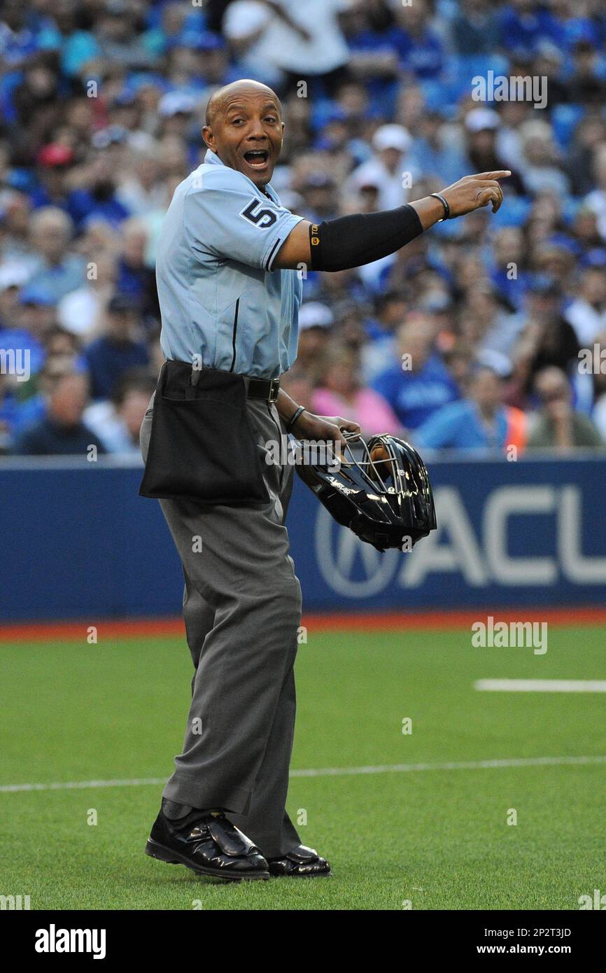 June 19, 2015: Home Plate Umpire CB Bucknor warns both benches about ...