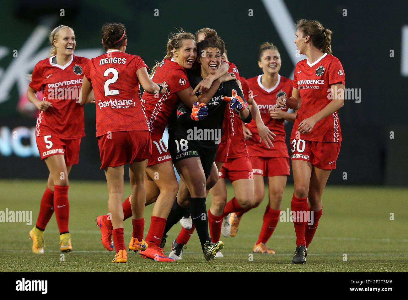 19 June 2015: Portland goalkeeper Michelle Betos (18) is chased up the ...