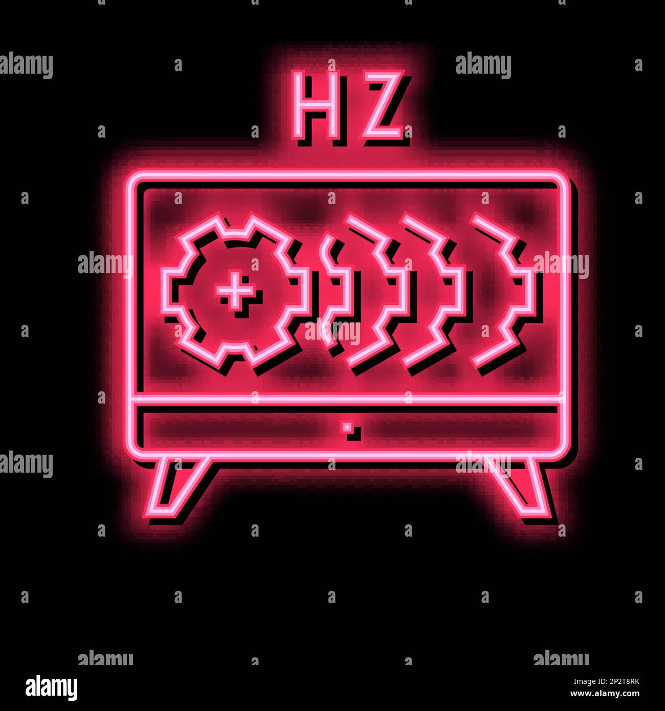 hz settings and test monitor neon glow icon illustration Stock Vector ...