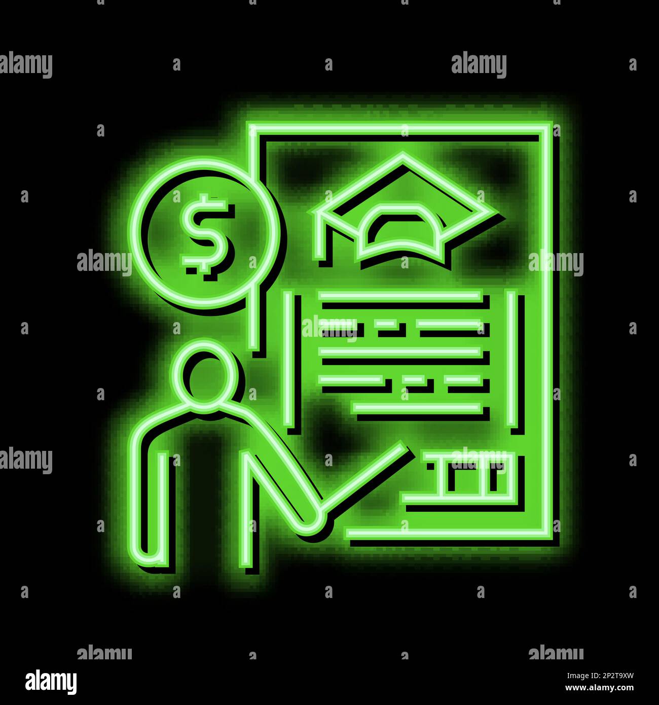 for education allowance neon glow icon illustration Stock Vector Image ...