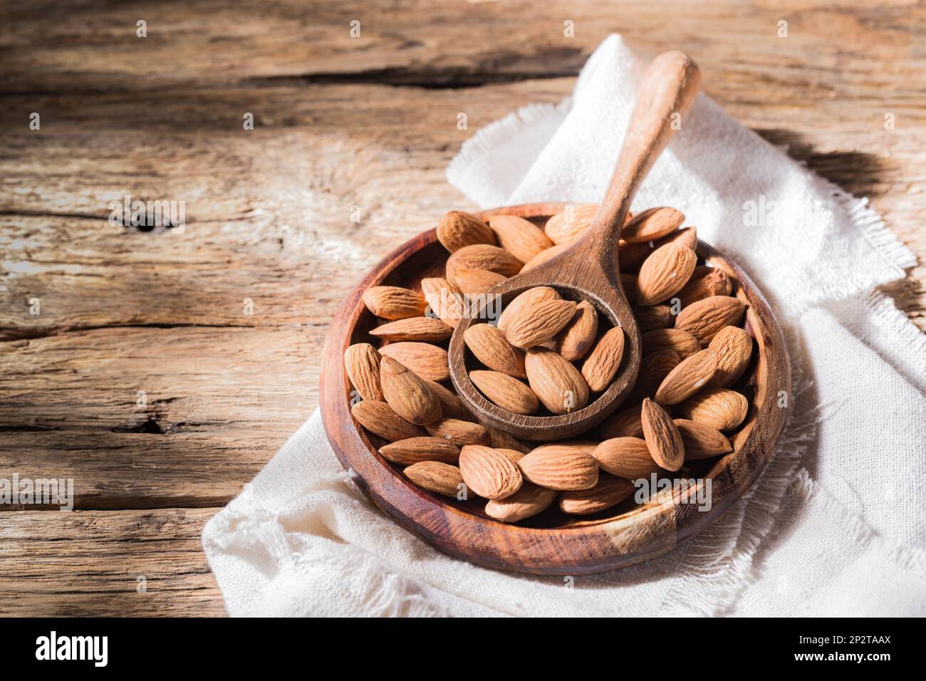 pile of natural almonds (Prunus dulcis) close-up image Stock Photo - Alamy