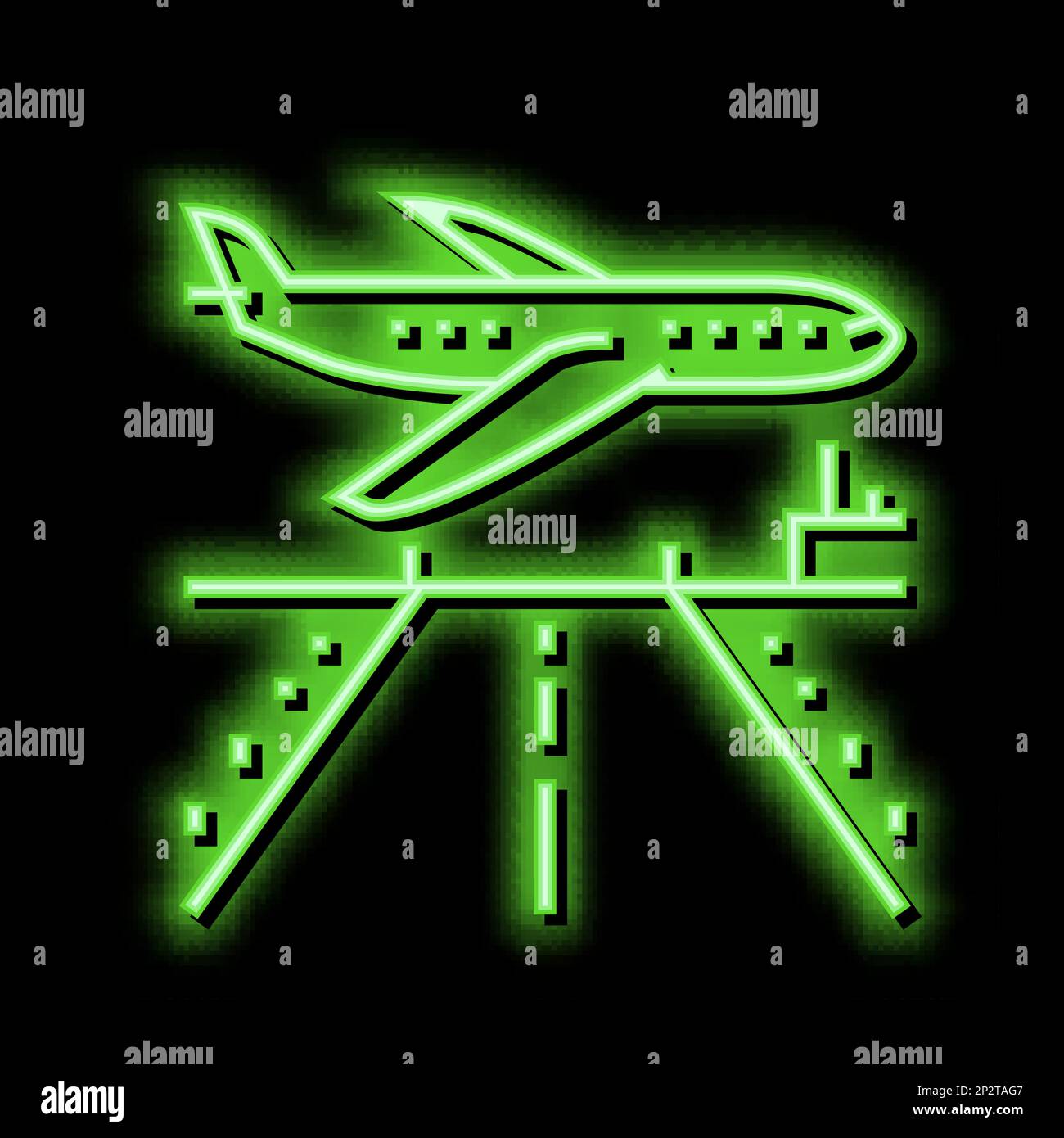 airport runway concrete neon glow icon illustration Stock Vector Image ...