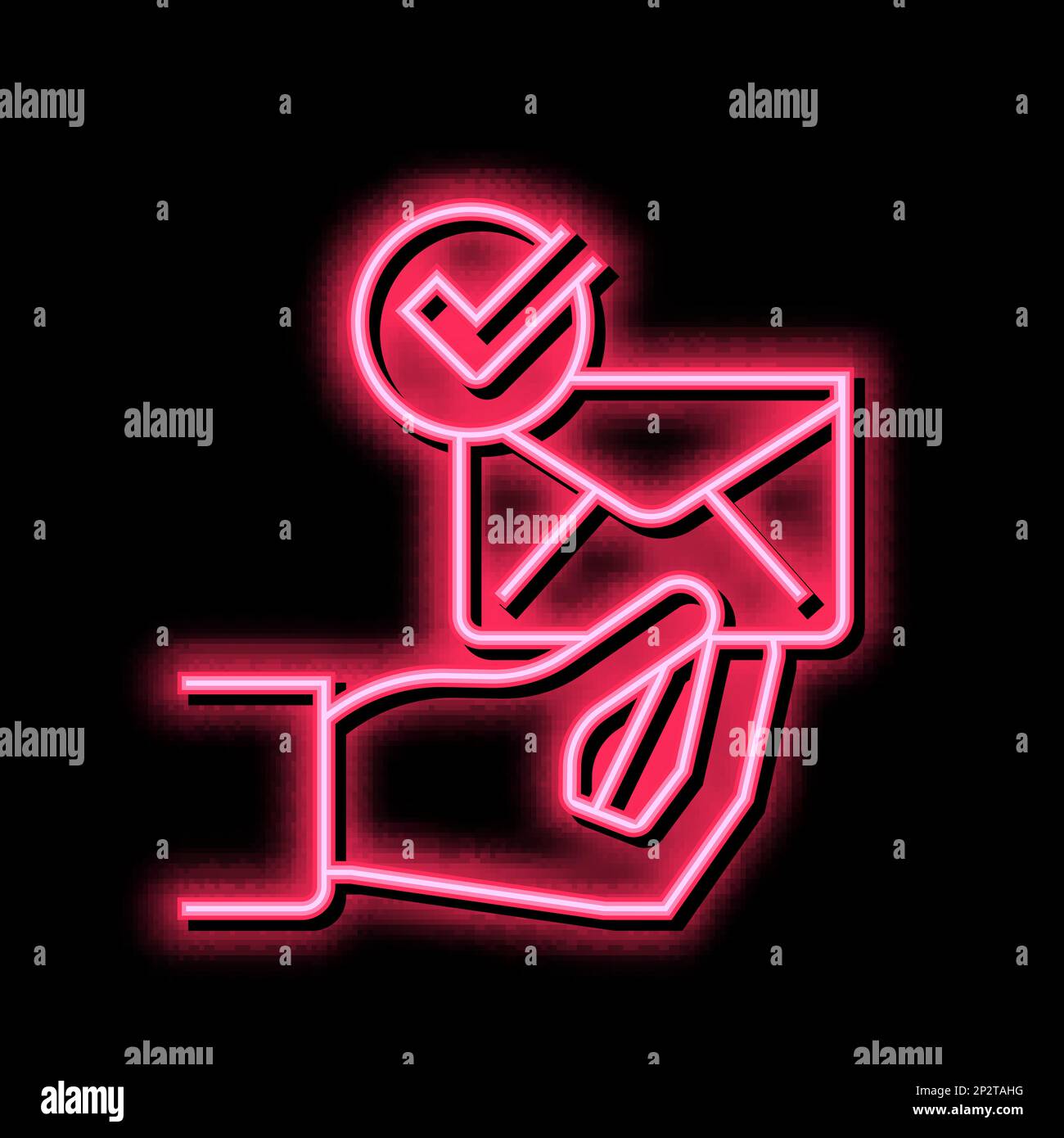 approved message neon glow icon illustration Stock Vector Image & Art ...