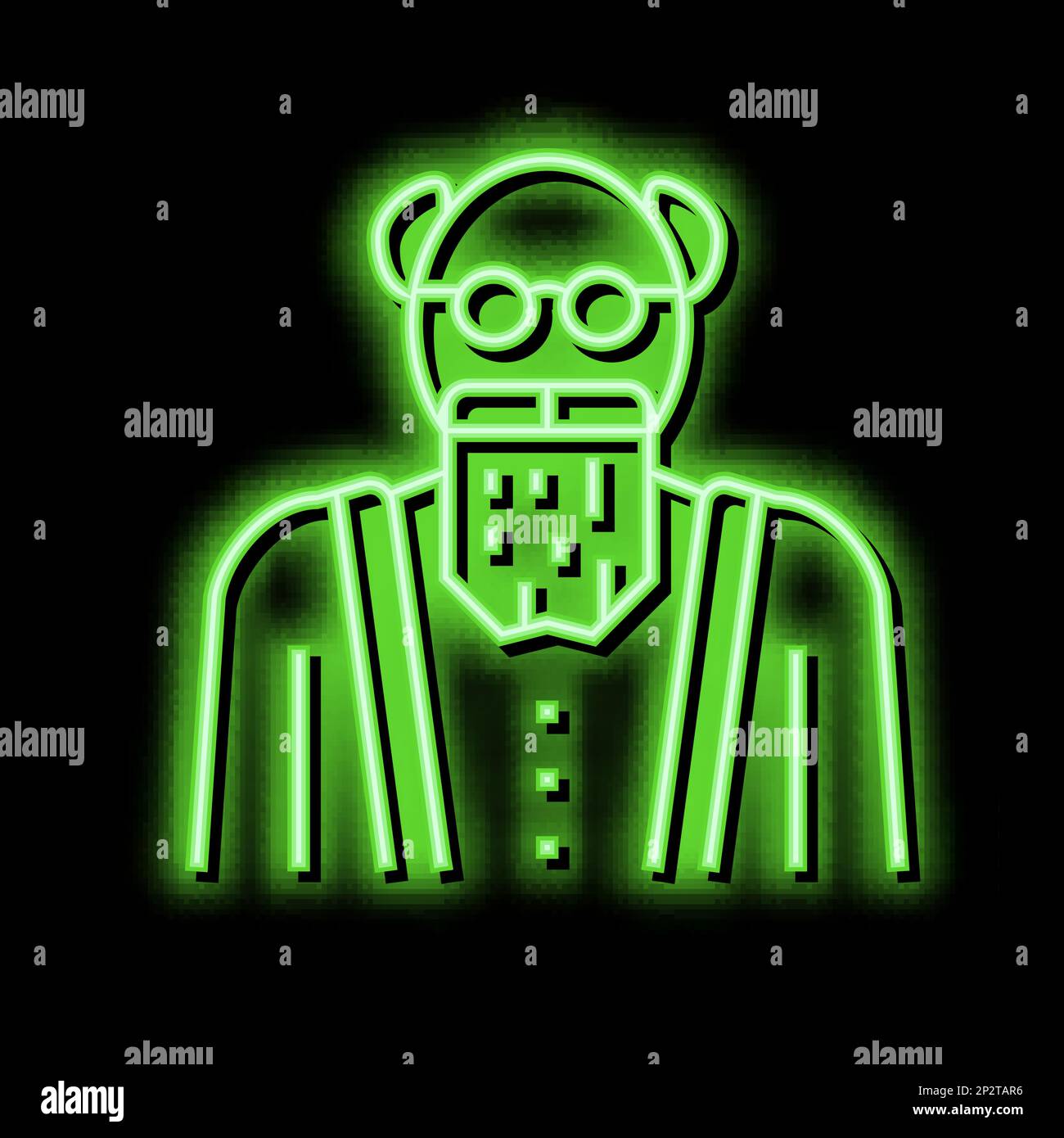 elderly man grandfather neon glow icon illustration Stock Vector Image ...