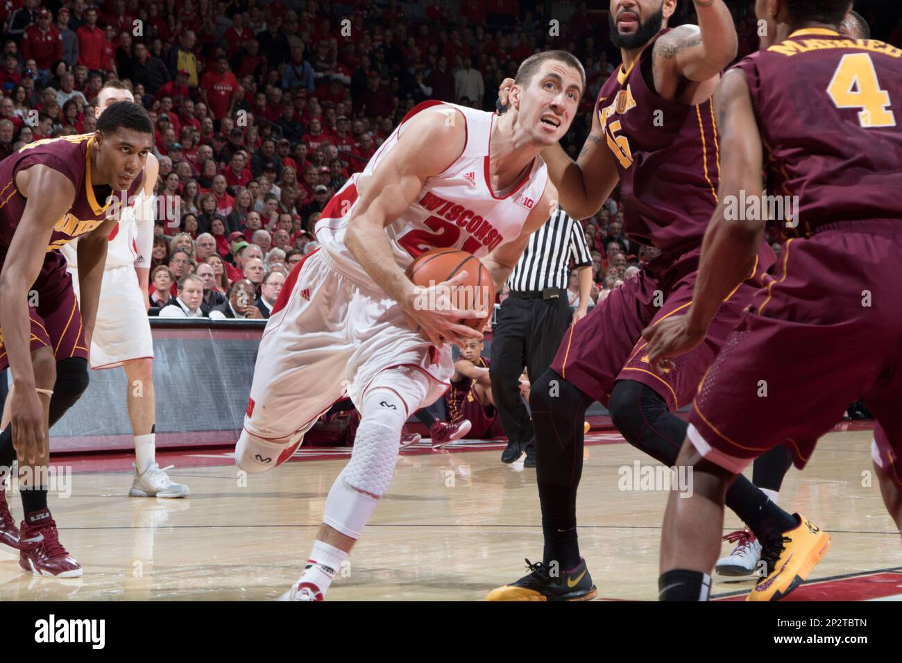 Wisconsin Badgers guard Josh Gasser (21) during an NCAA college ...