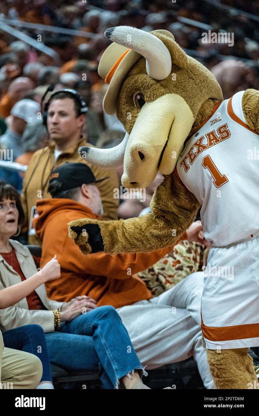 March 4, 2023. Bevo, the mascot of the Texas Longhorns in action vs the ...