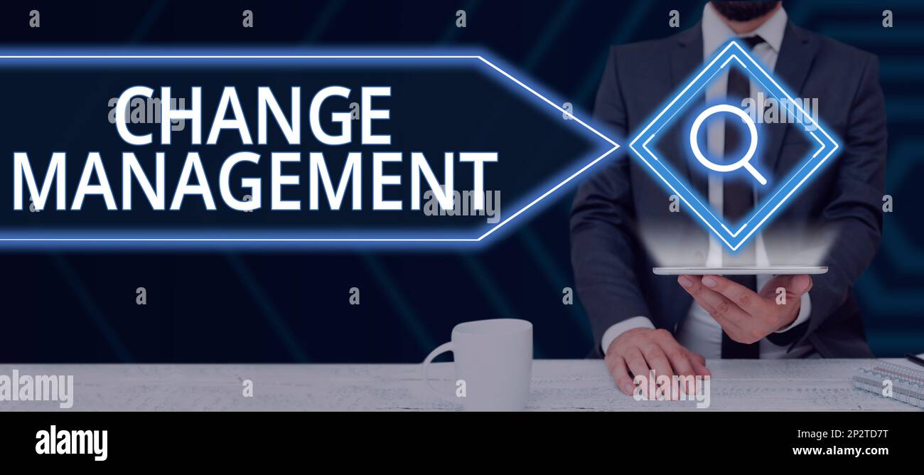 Conceptual caption Change Management. Business approach Replacement of ...