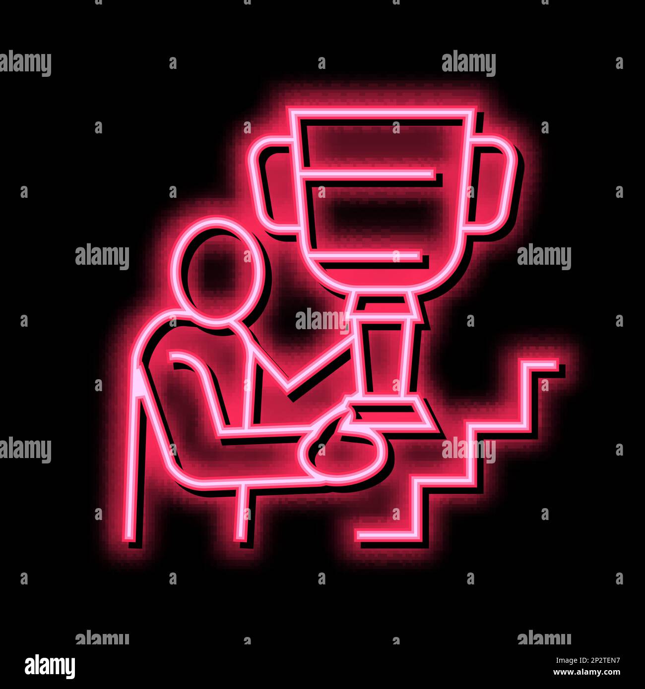 self-realization people value neon glow icon illustration Stock Vector ...