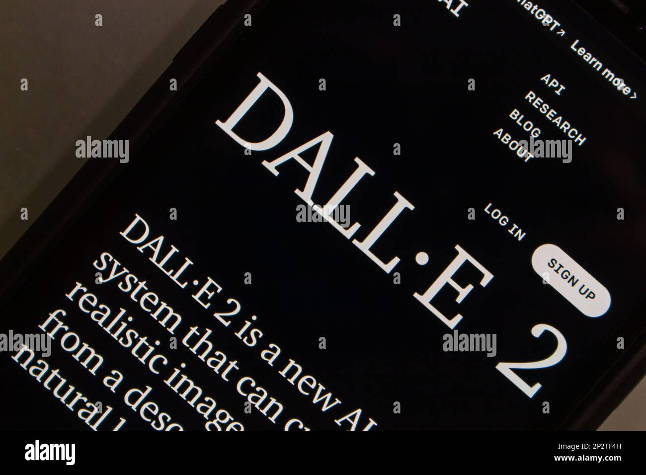 Website of DALL-E 2 on an iPhone screen. DALL-E (stylized as DALL·E) are deep learning models ...