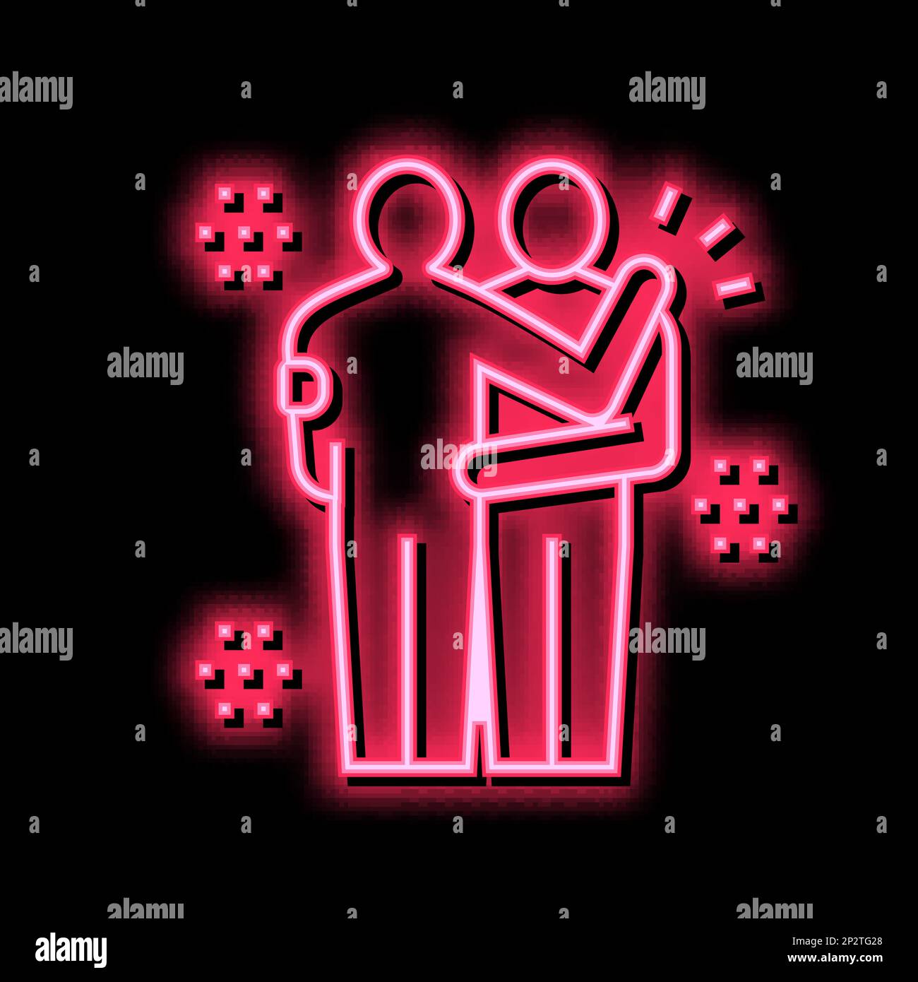 human hugs neon glow icon illustration Stock Vector Image & Art - Alamy