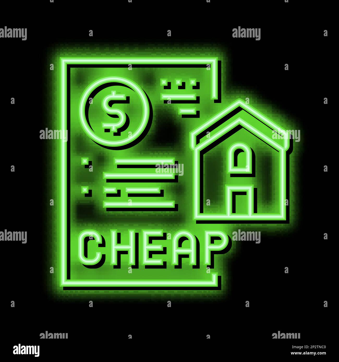 cheap house construction neon glow icon illustration Stock Vector Image ...
