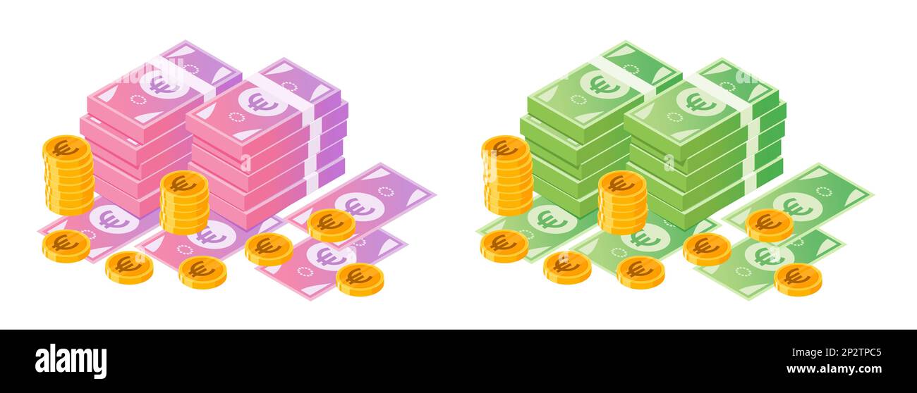 Stack euro coins Stock Vector Images - Alamy