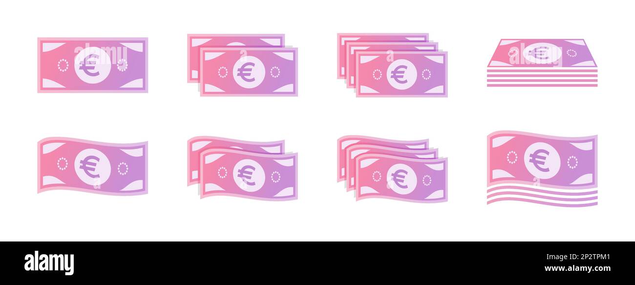 Euro Currency Banknote Icon Set Stock Vector Image & Art - Alamy