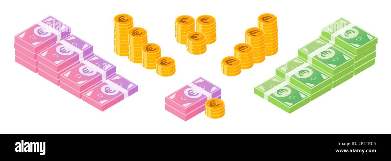 Stack of euro coin Stock Vector Images - Alamy