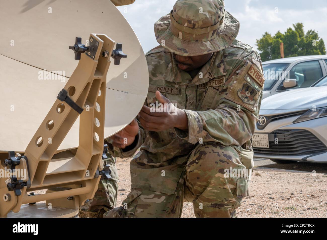 U.S. Air Force Senior Airman Zion Delilly with the 378th Expeditionary ...