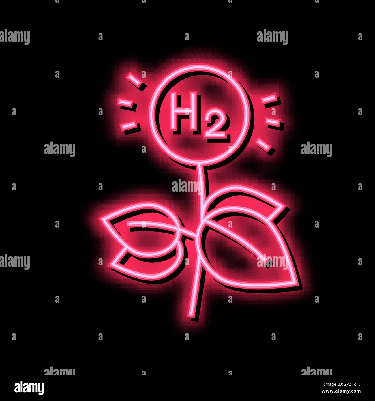 eco energy hydrogen neon glow icon illustration Stock Vector Image ...