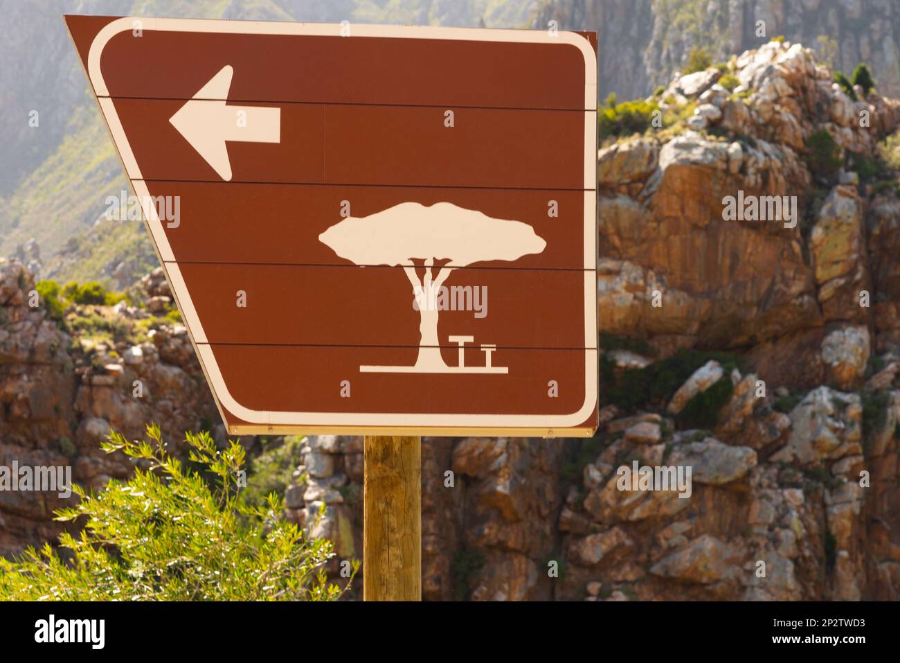 Western Cape, South Africa. 2023. Roadside tourist brown sign directing ...