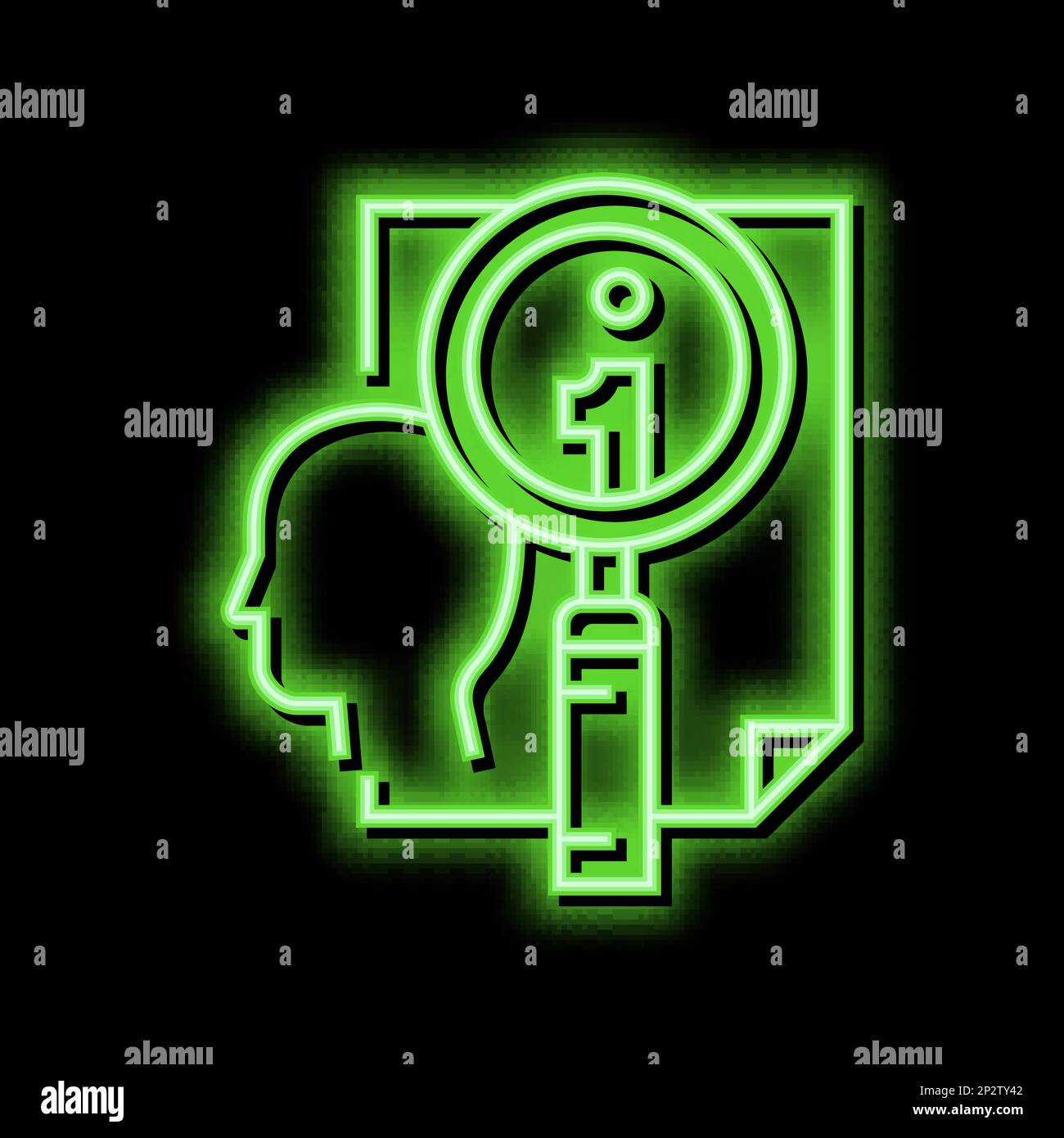 personal information research detective neon glow icon illustration ...