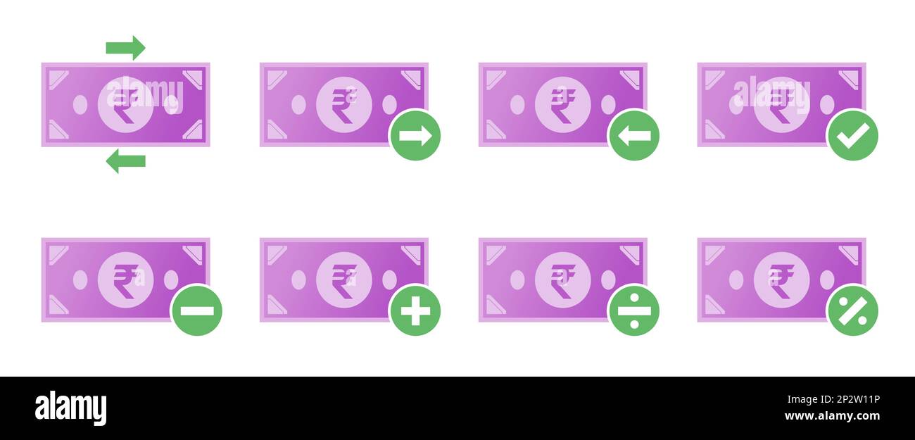 Indian Rupee Money Transaction Icon Set Stock Vector Image & Art - Alamy