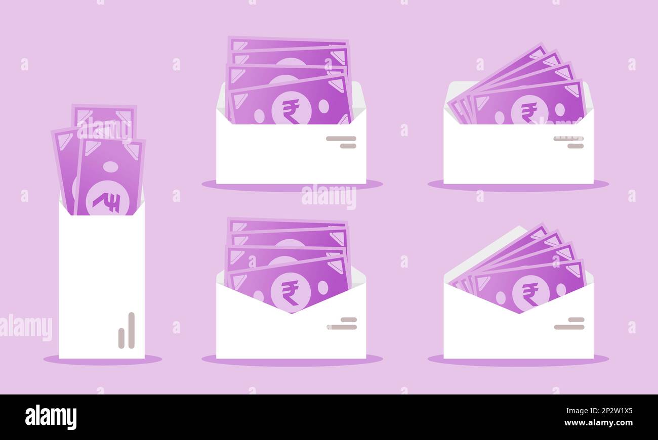 Indian Rupee Money in Envelope Stock Vector Image & Art - Alamy
