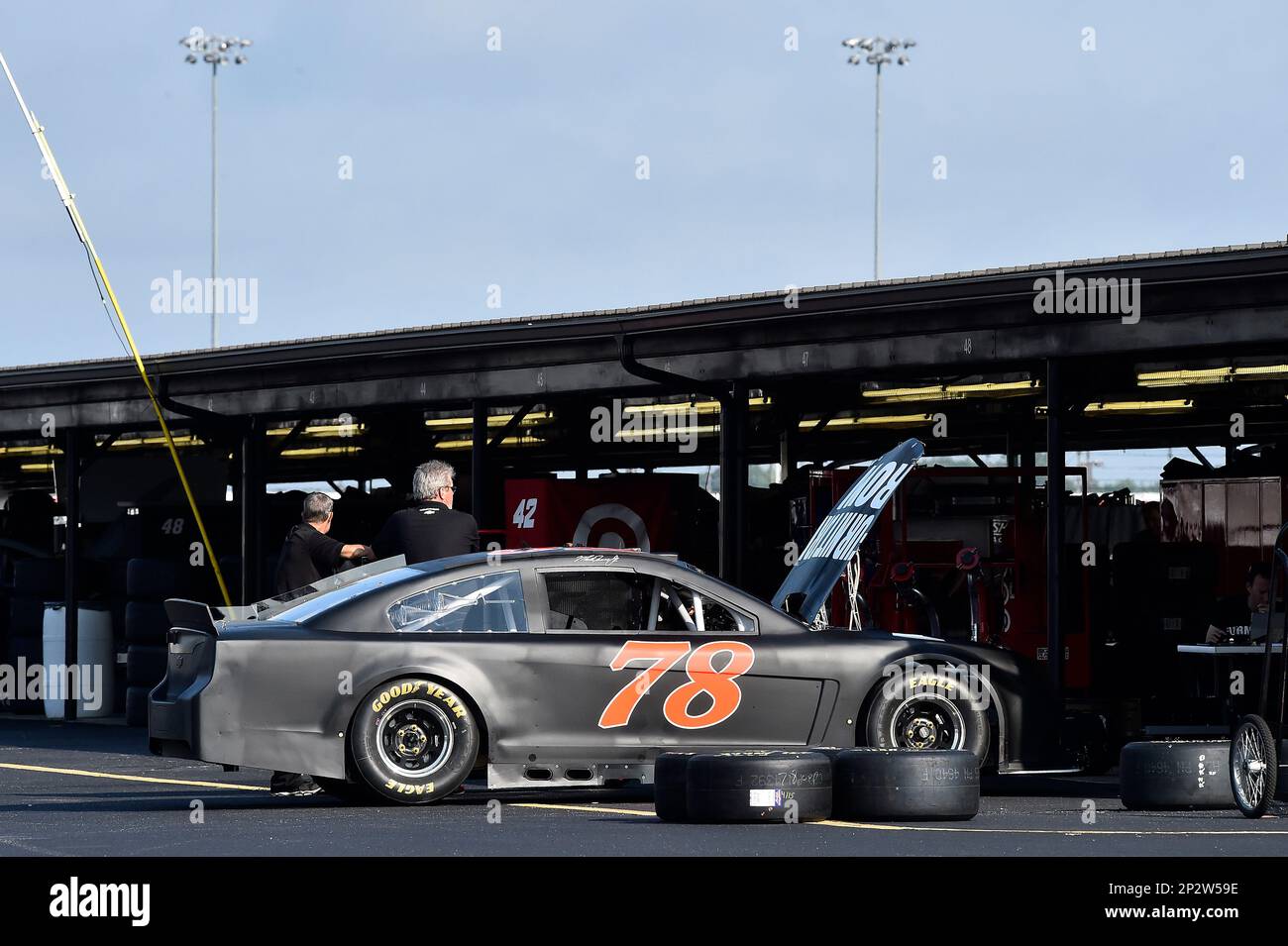 June 10: The car of Martin Truex Jr (78) sits outside of the garage ...