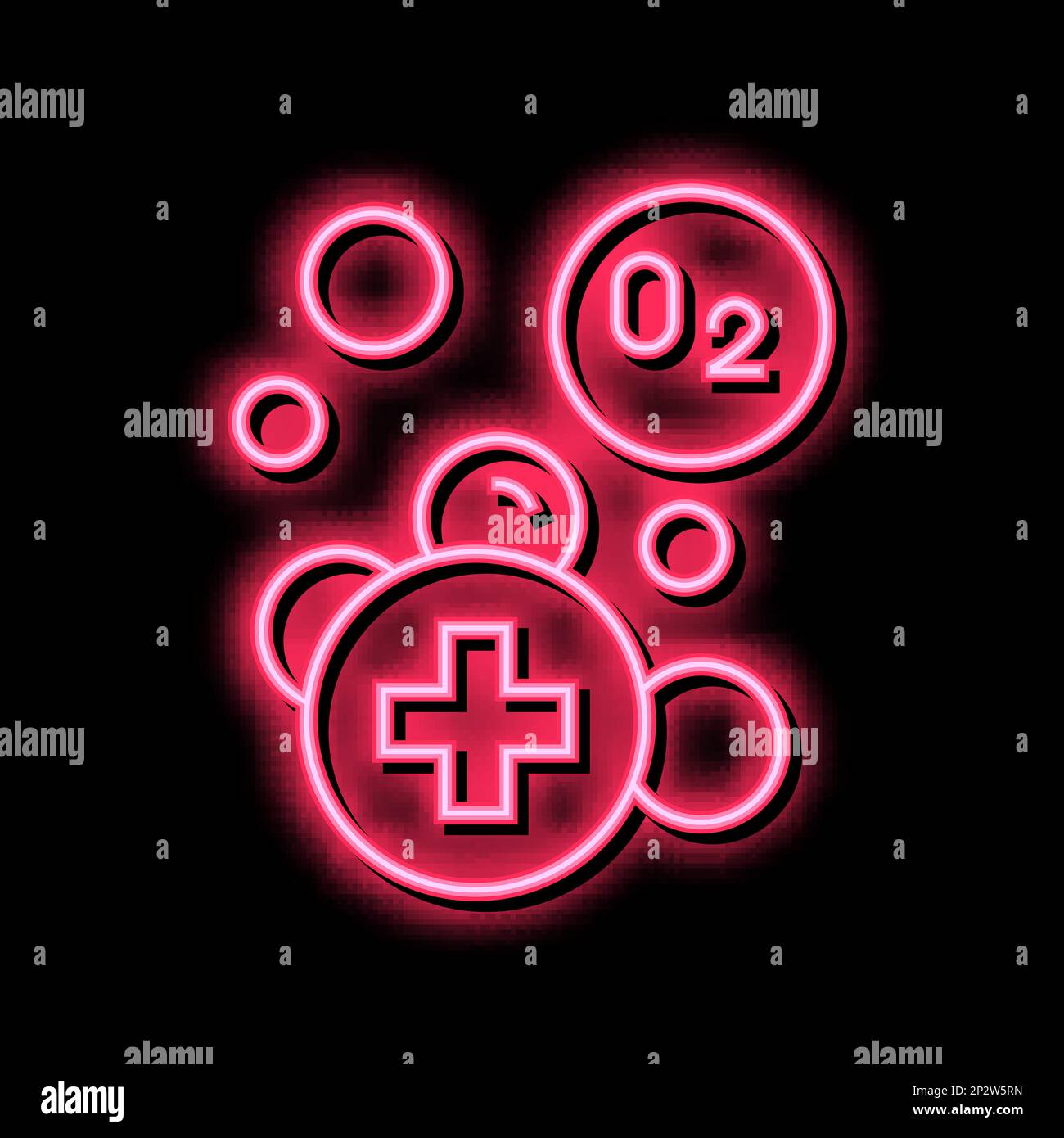 water adding oxygen neon glow icon illustration Stock Vector Image ...