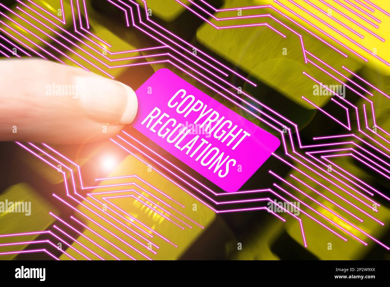 Text caption presenting Copyright Regulations. Concept meaning body of ...