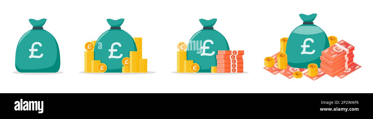 Pound Sterling Money Bag Icon Set Stock Vector Image & Art - Alamy
