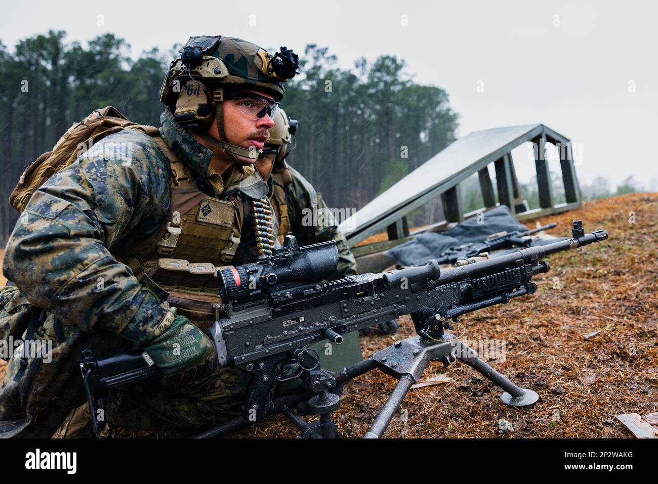 U.S. Marine Corps Lance Cpl. Steve Lejko, a machine gunner with 2d ...