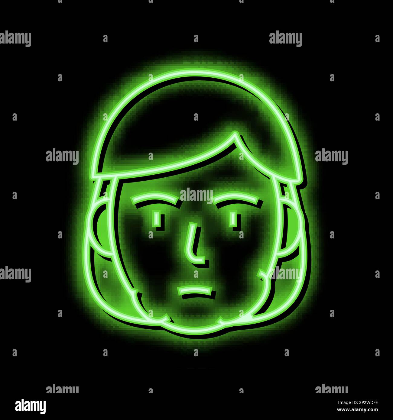 inflammation of submandibular lymph nodes neon glow icon illustration ...
