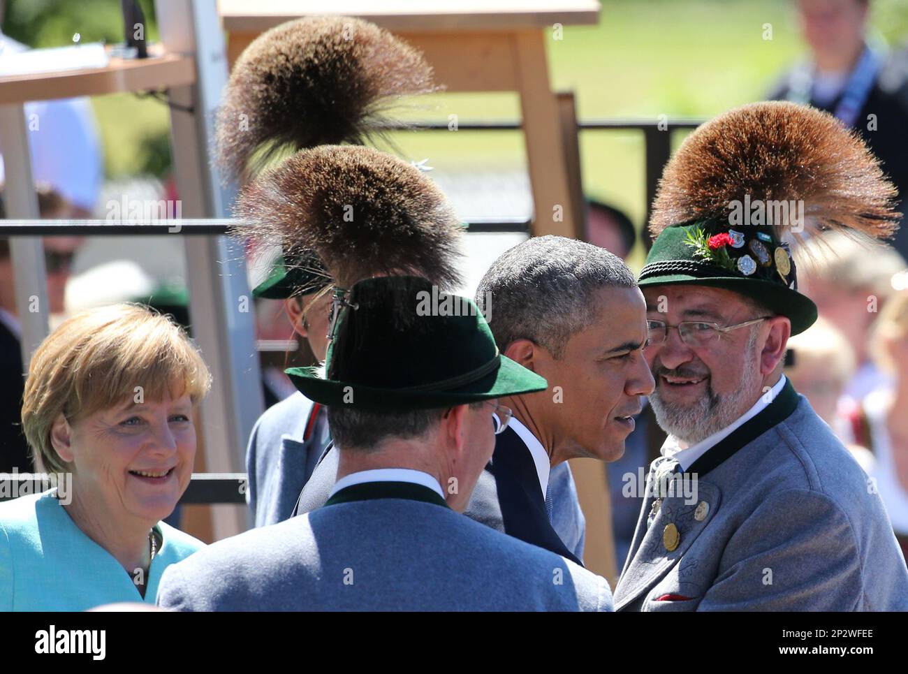 German Chancellor Angela Merkel, left, and U.S. President Barack Obama ...
