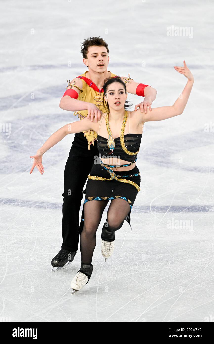 Celina FRADJI & Jean-Hans FOURNEAUX (FRA), during Junior Ice Dance Free ...