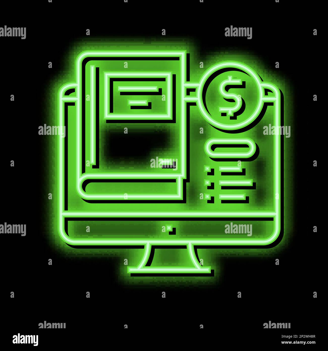 library book shop department neon glow icon illustration Stock Vector ...