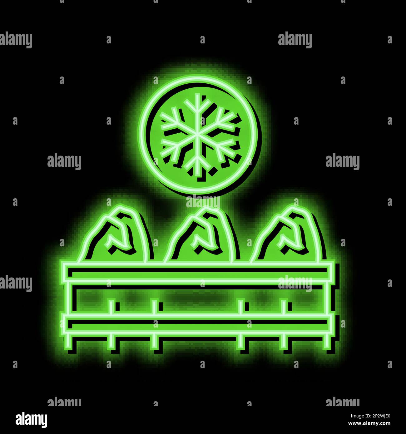 frozen chicken carcass meat neon glow icon illustration Stock Vector ...