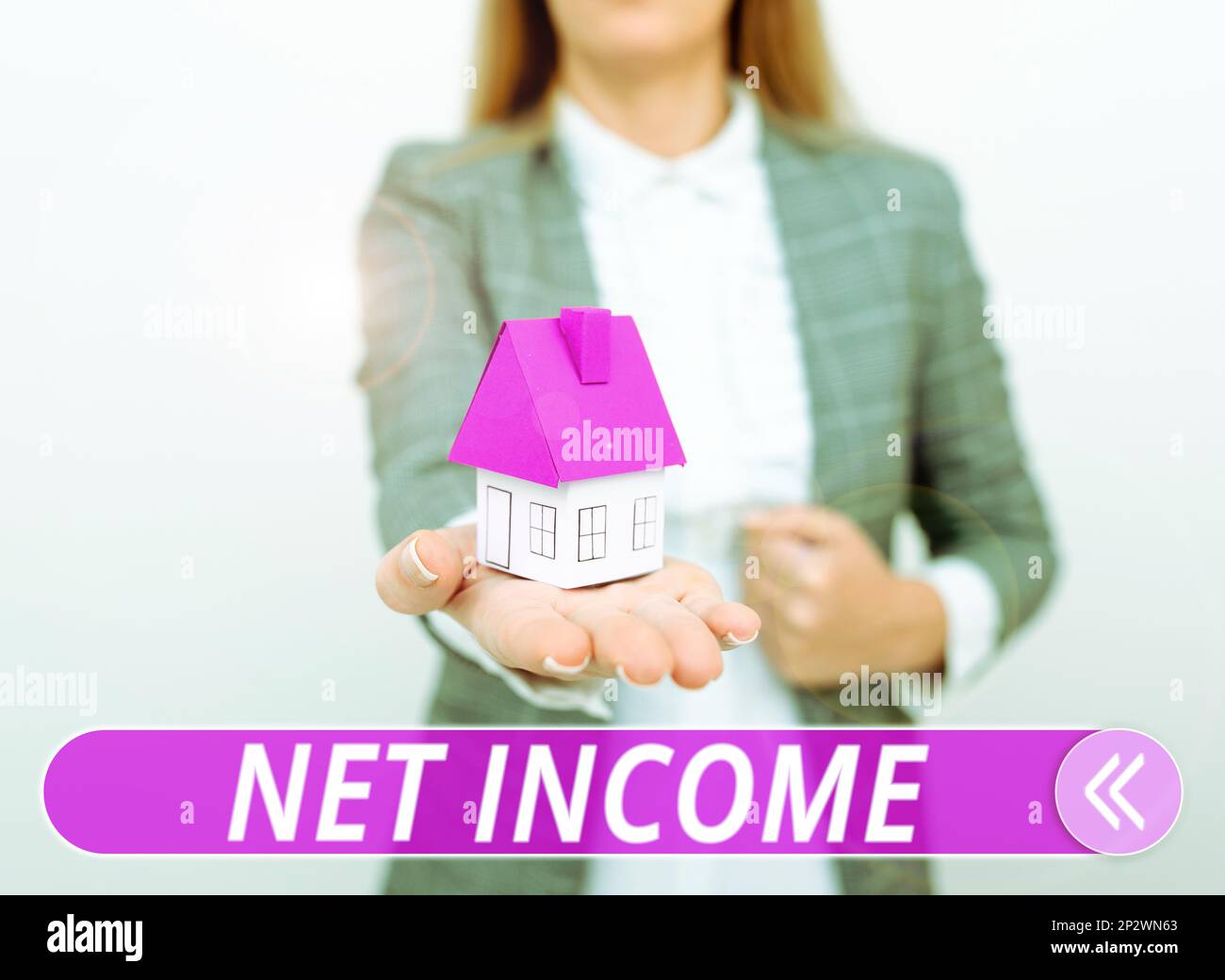 Hand writing sign Net Income. Concept meaning the gross income ...