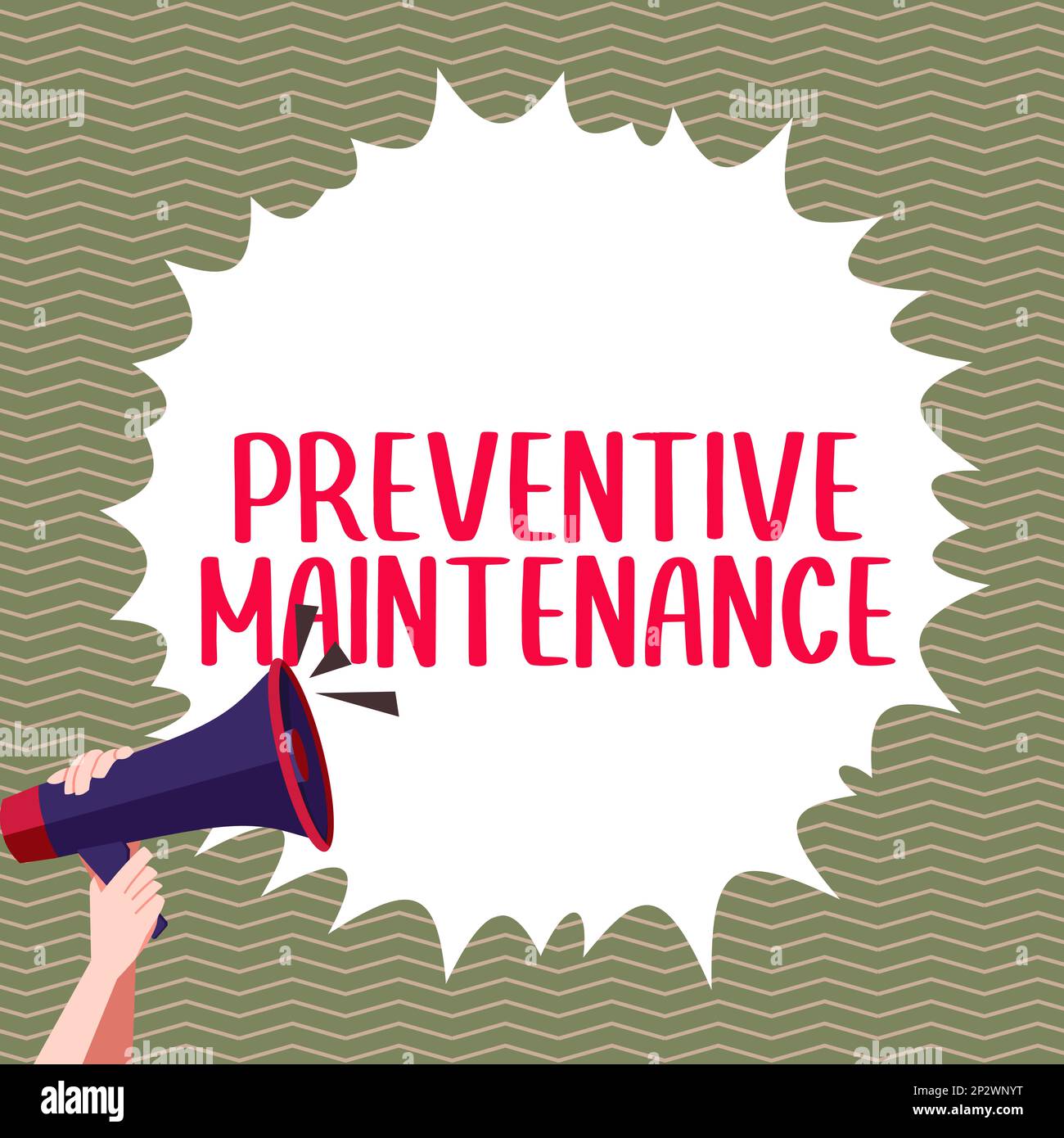 Text sign showing Preventive Maintenance. Word for Avoid Breakdown done ...