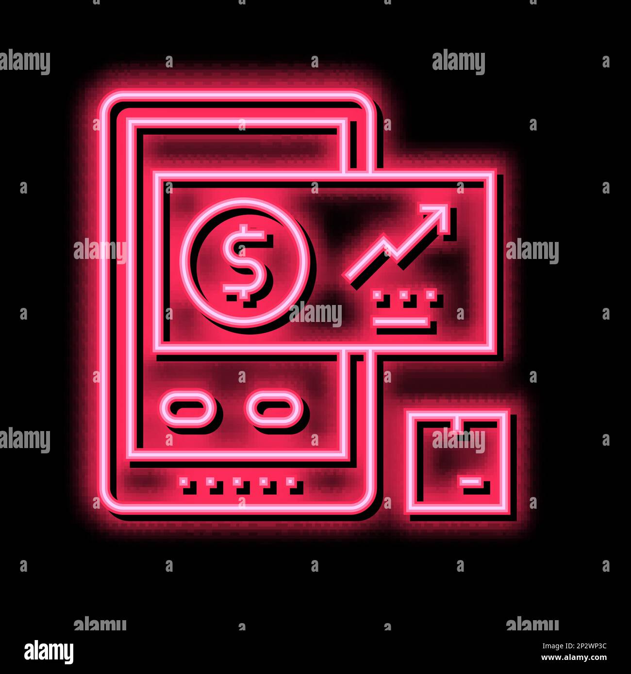 demand forecasting and sales planning neon glow icon illustration Stock ...