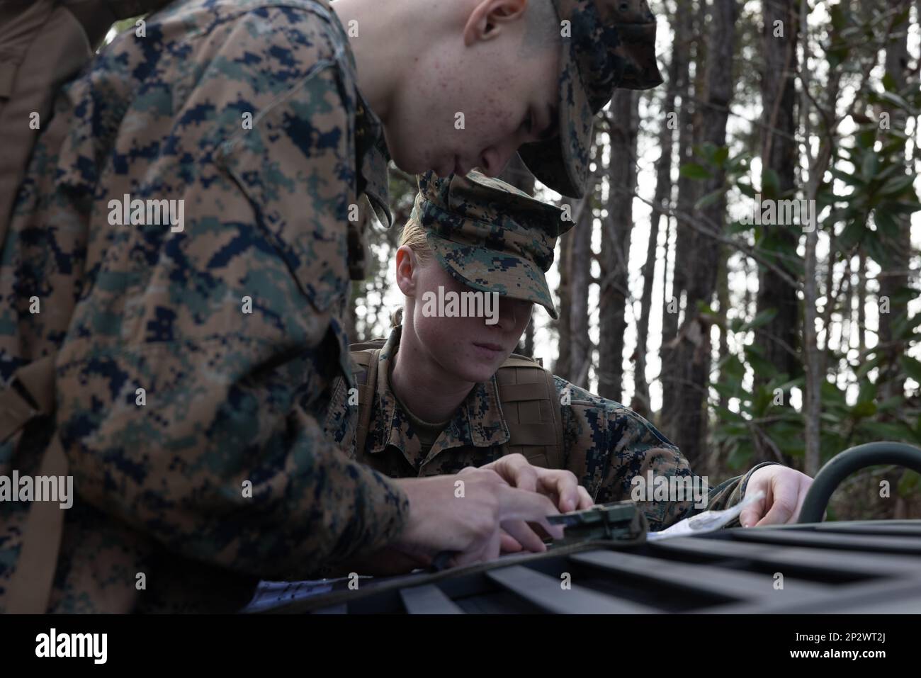 U.S. Marine Corps Lance Cpl. Timothy Jencks, left, and Lance Cpl. Myah ...