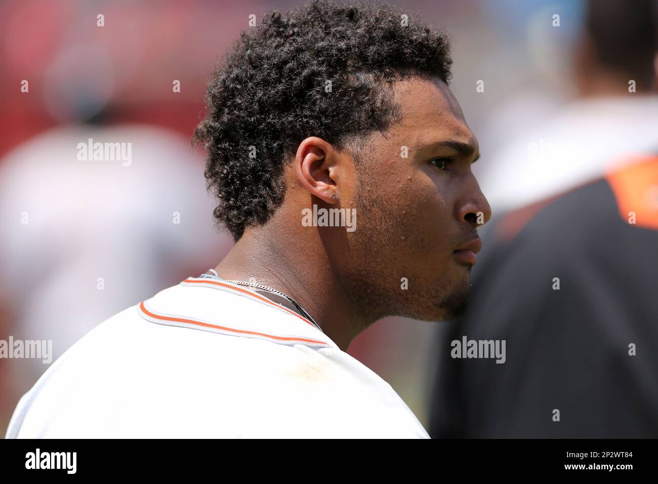 George Washington's Wesley Rodriguez #21 is seen pre-game against James ...