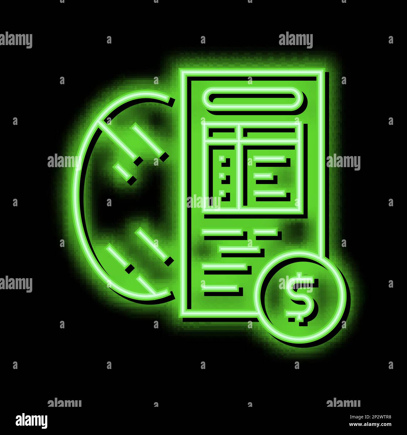 cost calculation, mirror price neon glow icon illustration Stock Vector ...