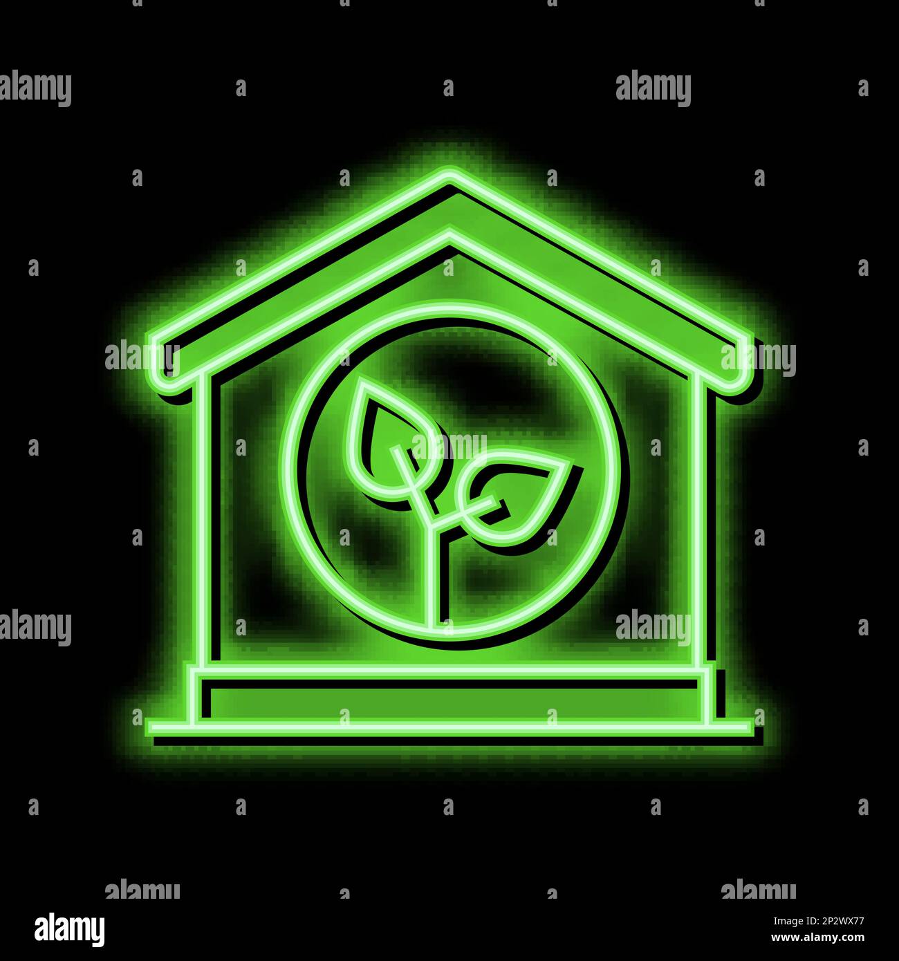 ecology clean house neon glow icon illustration Stock Vector Image ...