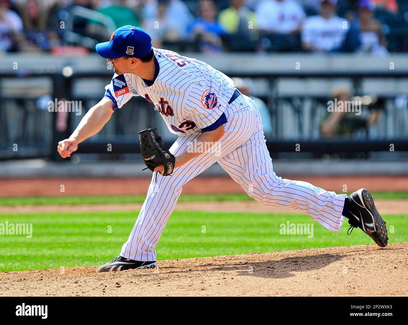 New York Mets' reliever Brian Stokes pitches against the Washington ...
