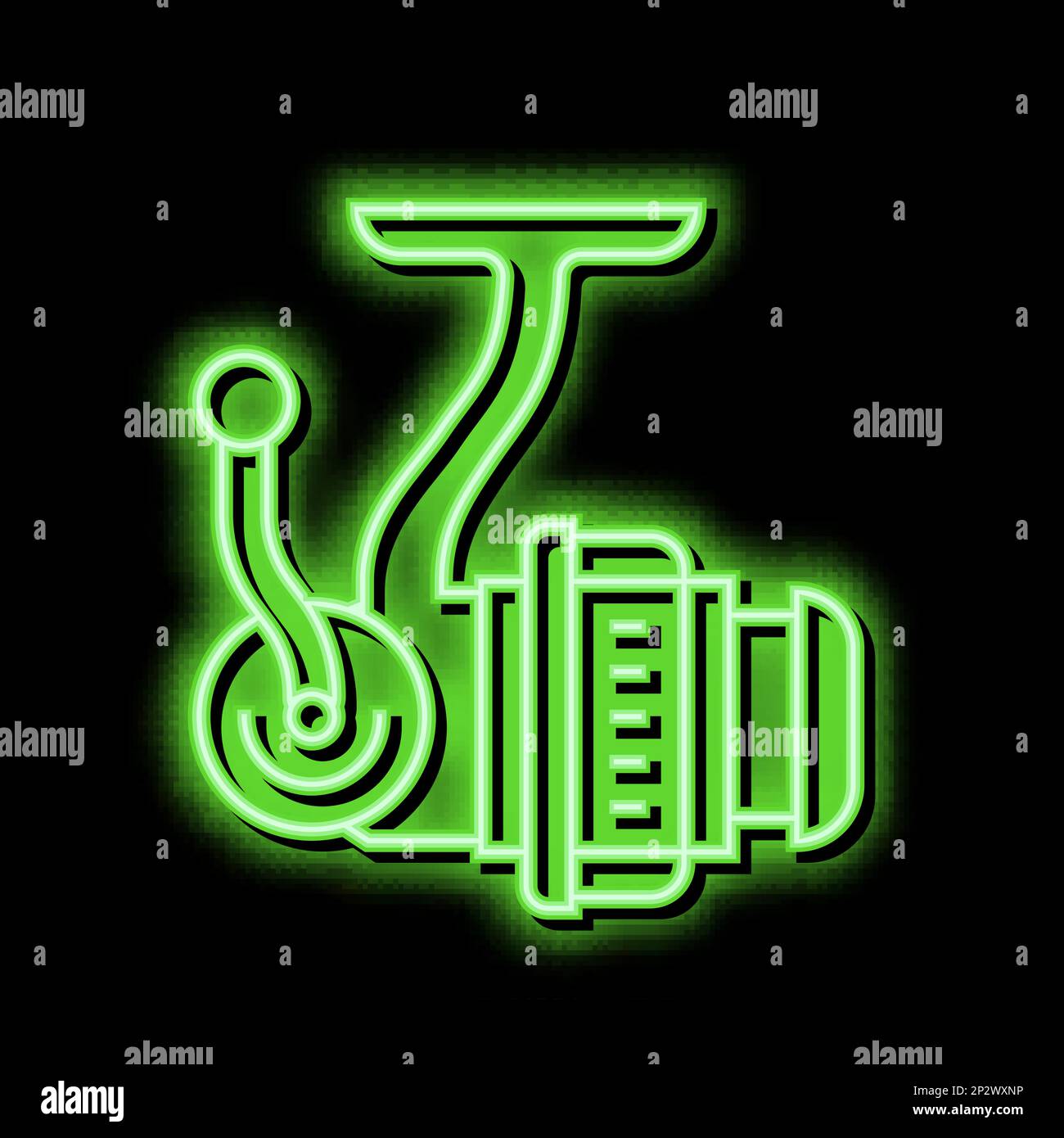 spinning reel neon glow icon illustration Stock Vector Image & Art - Alamy