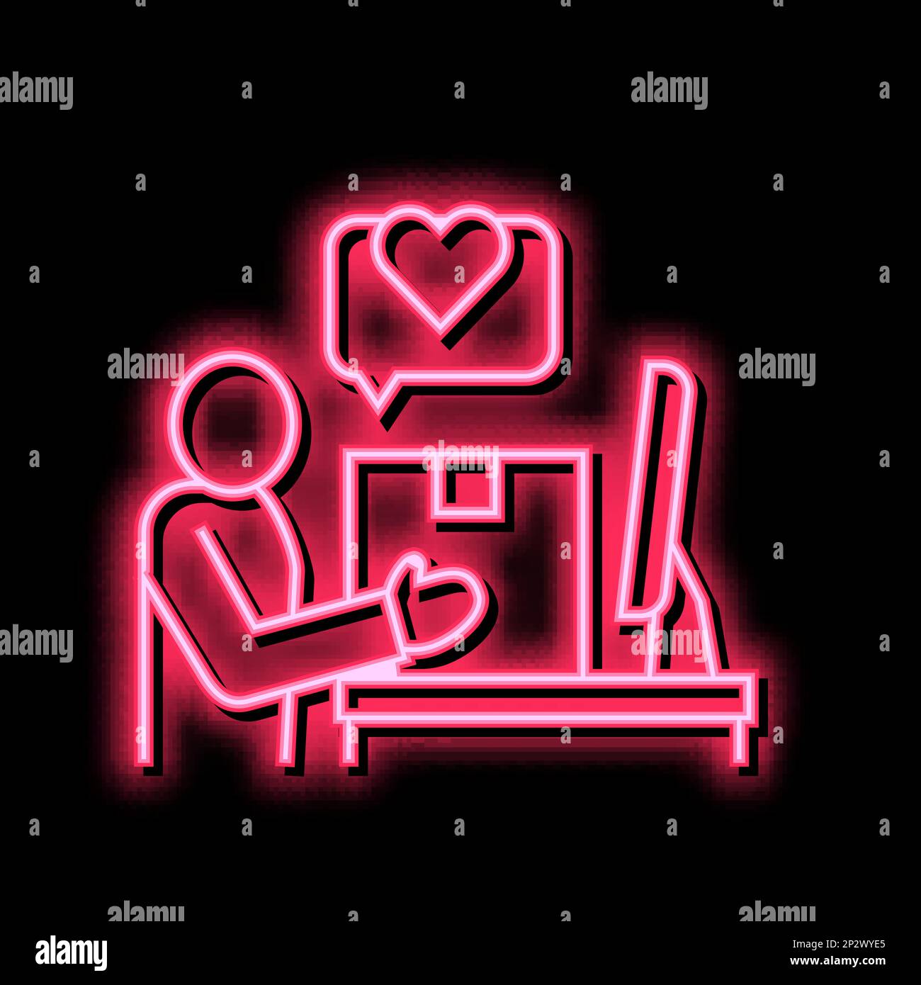 customer like review neon glow icon illustration Stock Vector Image ...