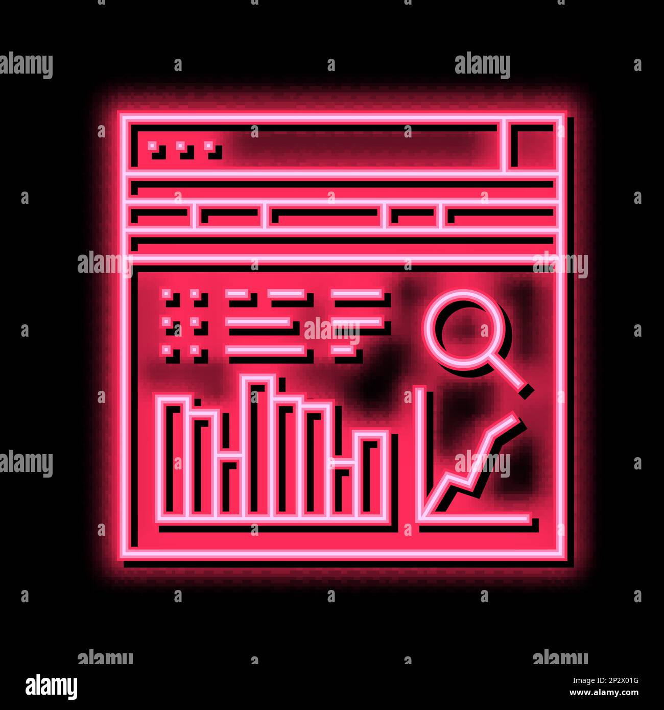 analysis system neon glow icon illustration Stock Vector Image & Art ...