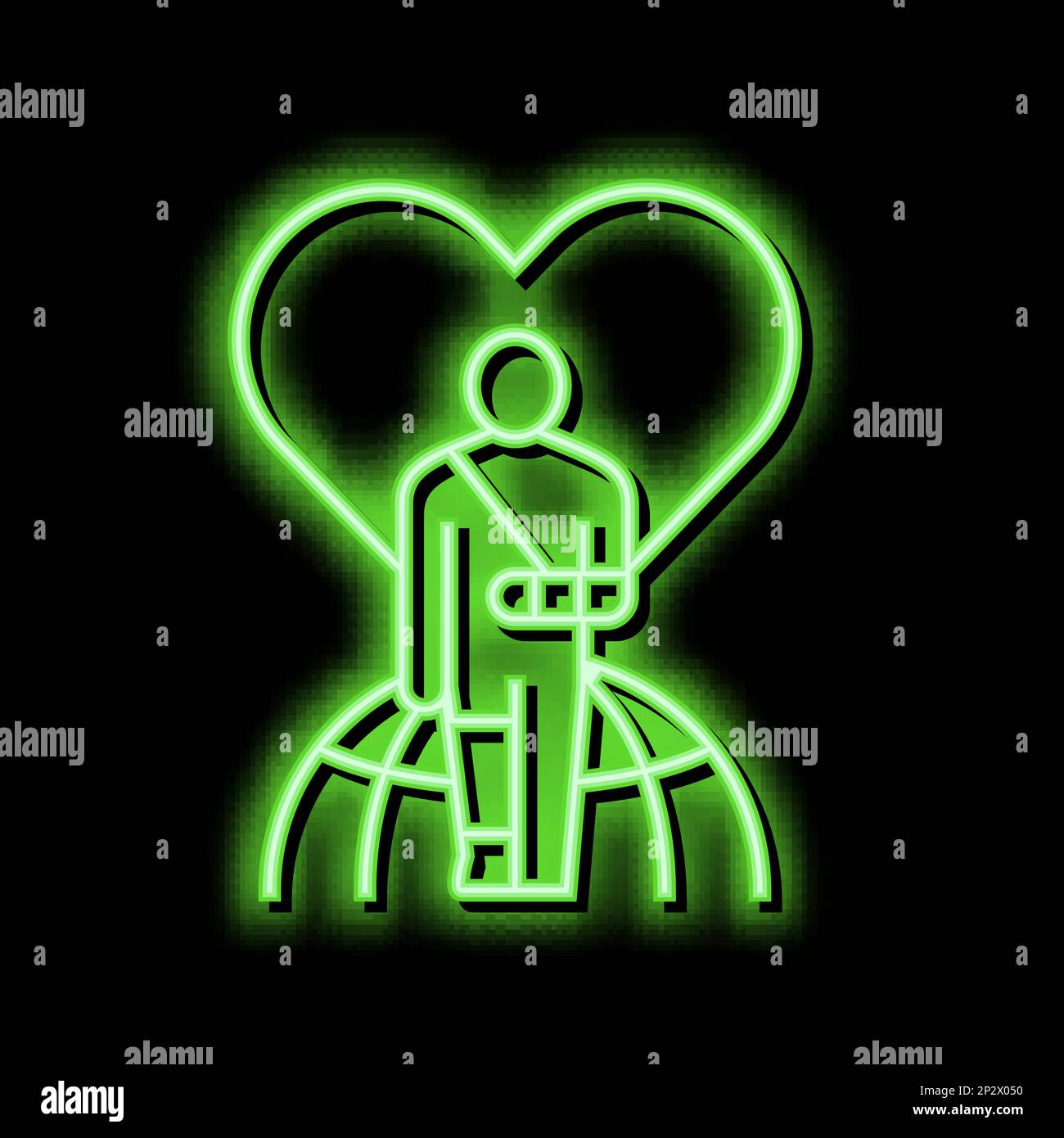 invalid patient refugee world help neon glow icon illustration Stock ...