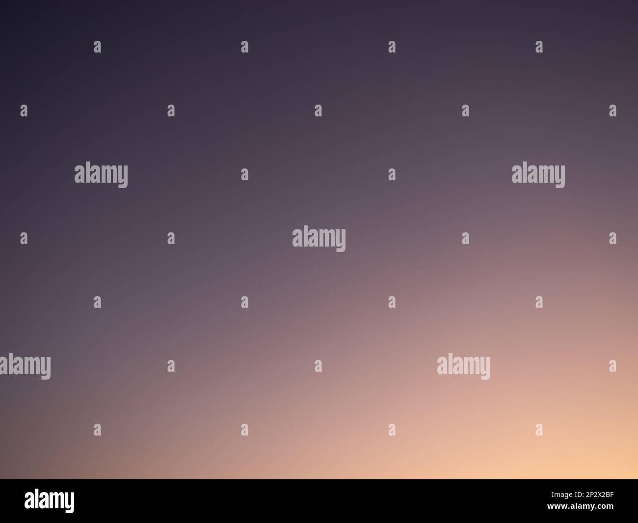 Evening sky gradient with the sunlight in a corner. Orange purple color ...